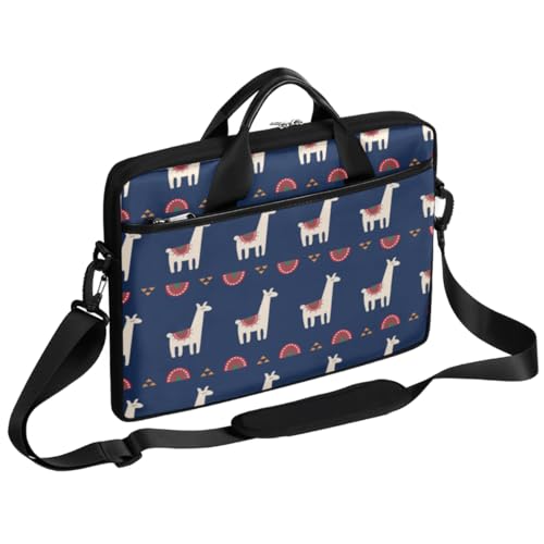 Cute Llama Laptop Computer Bag Waterproof Shoulder Messenger Bag 13-15 inch Durable Laptop Tote Bag with Shoulder Strap Handle Lightweight Crossbody Briefcase