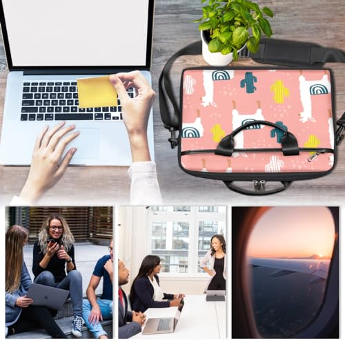 Lama Cactus Laptop Computer Bag Waterproof Shoulder Messenger Bag 13-15 inch Durable Laptop Tote Bag with Shoulder Strap Handle Lightweight Crossbody Briefcase