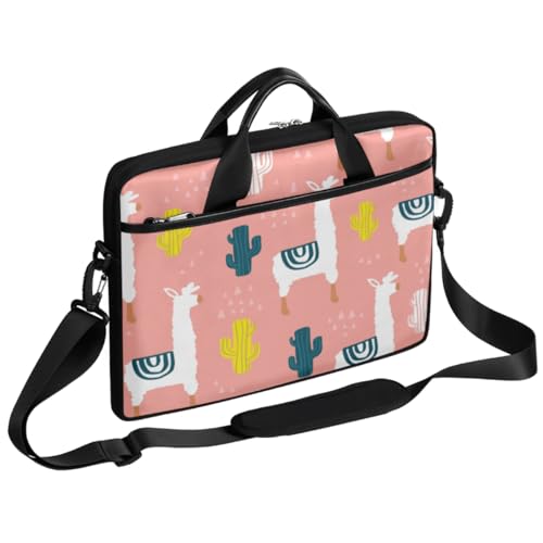 Lama Cactus Laptop Computer Bag Waterproof Shoulder Messenger Bag 13-15 inch Durable Laptop Tote Bag with Shoulder Strap Handle Lightweight Crossbody Briefcase