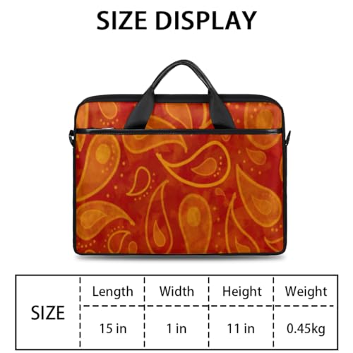 Fall Paisley Laptop Computer Bag Waterproof Shoulder Messenger Bag 13-15 inch Durable Laptop Tote Bag with Shoulder Strap Handle Lightweight Crossbody Briefcase