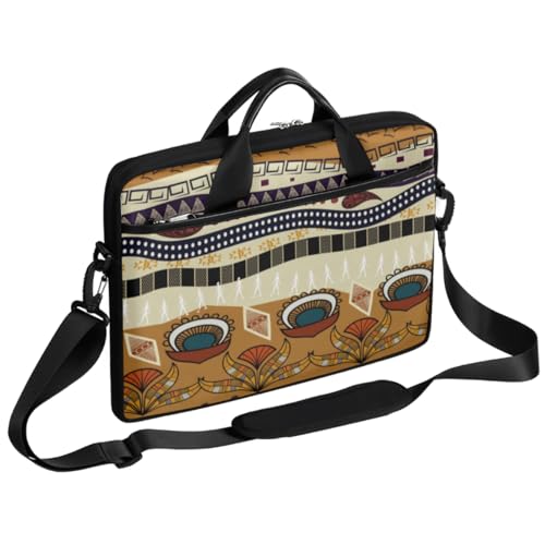 Ethnic Human Laptop Computer Bag Waterproof Shoulder Messenger Bag 13-15 inch Durable Laptop Tote Bag with Shoulder Strap Handle Lightweight Crossbody Briefcase