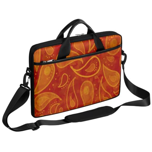 Fall Paisley Laptop Computer Bag Waterproof Shoulder Messenger Bag 13-15 inch Durable Laptop Tote Bag with Shoulder Strap Handle Lightweight Crossbody Briefcase