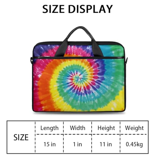 Tie Dye Painting Laptop Computer Bag Waterproof Shoulder Messenger Bag 13-15 inch Durable Laptop Tote Bag with Shoulder Strap Handle Lightweight Crossbody Briefcase