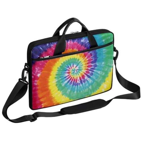 Tie Dye Painting Laptop Computer Bag Waterproof Shoulder Messenger Bag 13-15 inch Durable Laptop Tote Bag with Shoulder Strap Handle Lightweight Crossbody Briefcase