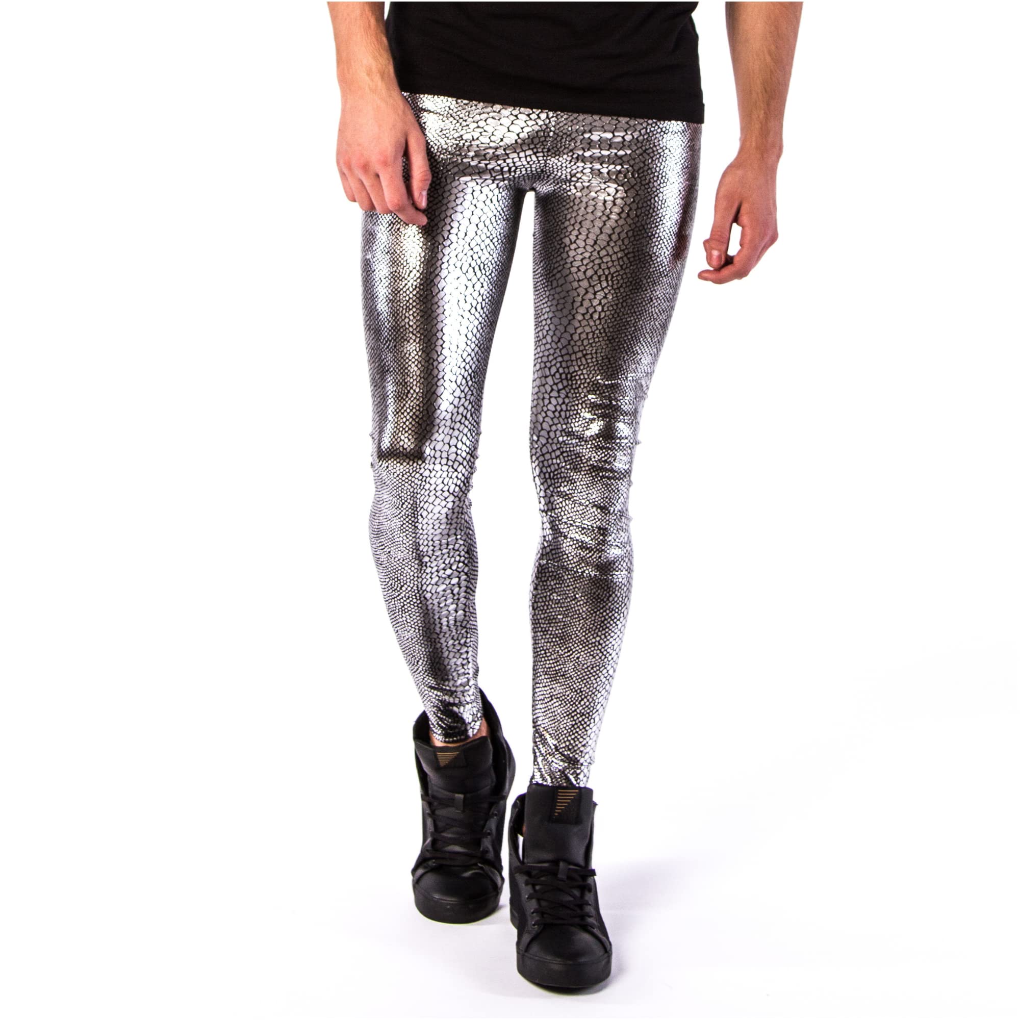 Kapow Meggings Metallic, Velvet & Special Material Men's Leggings (24 Carat Gold, Large)