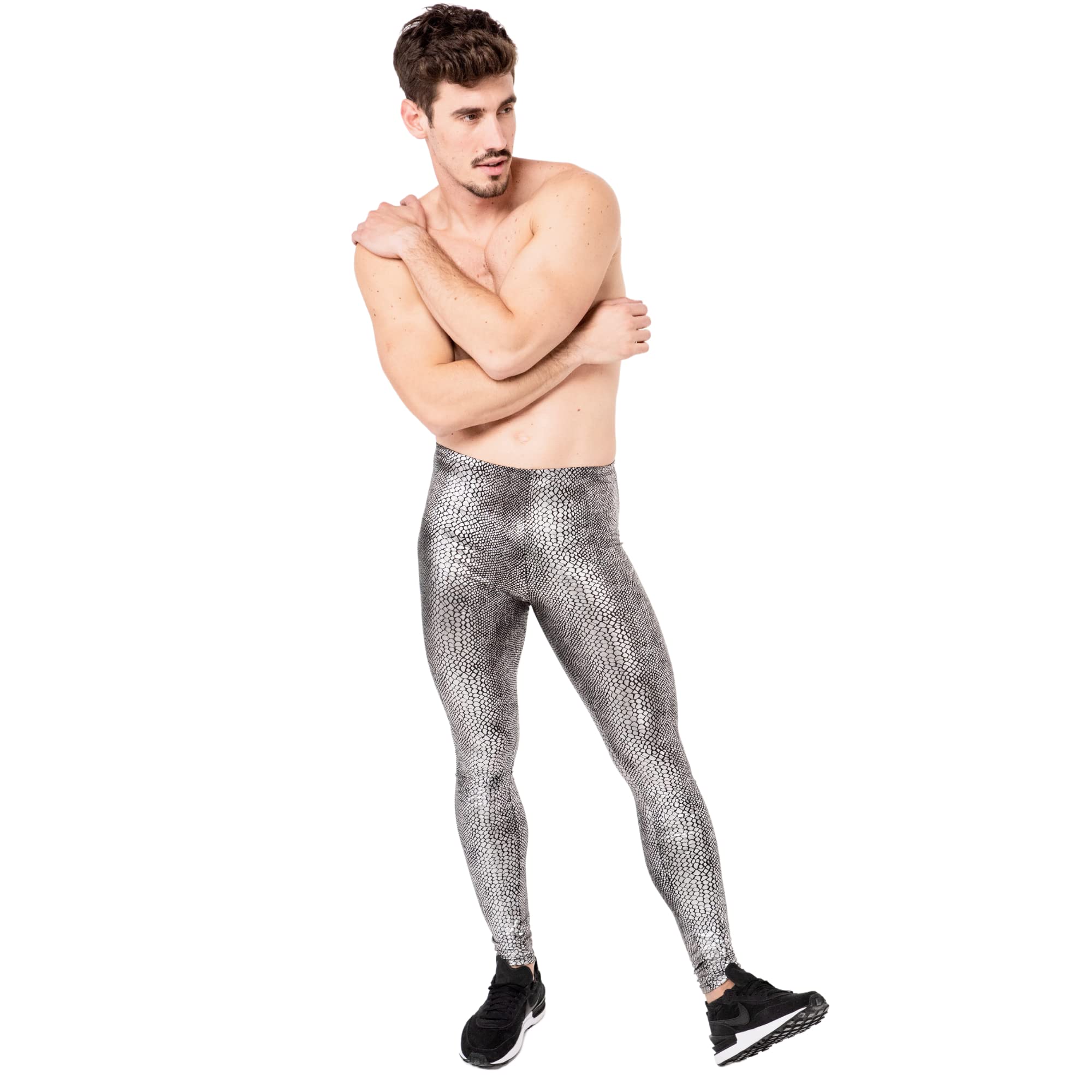 Kapow Meggings Metallic, Velvet & Special Material Men's Leggings (24 Carat Gold, Large)