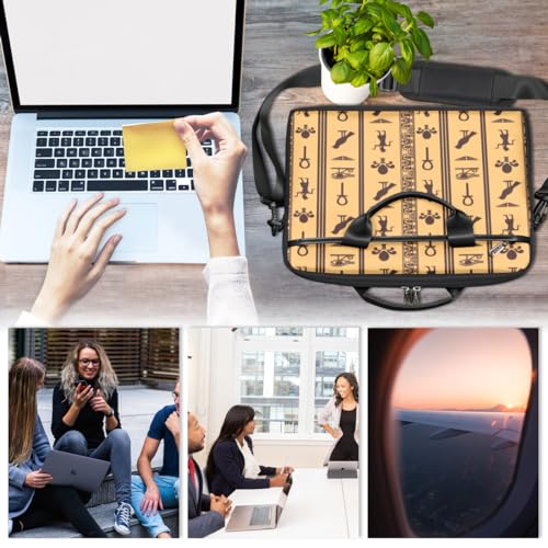 Ethnic Culture Laptop Computer Bag Waterproof Shoulder Messenger Bag 13-15 inch Durable Laptop Tote Bag with Shoulder Strap Handle Lightweight Crossbody Briefcase