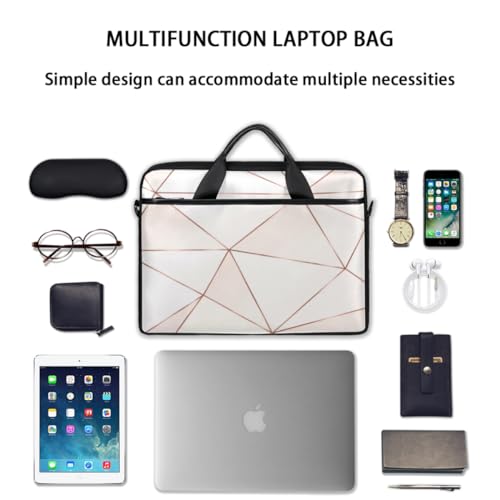 Geometric Brick Laptop Computer Bag Waterproof Shoulder Messenger Bag 13-15 inch Durable Laptop Tote Bag with Shoulder Strap Handle Lightweight Crossbody Briefcase