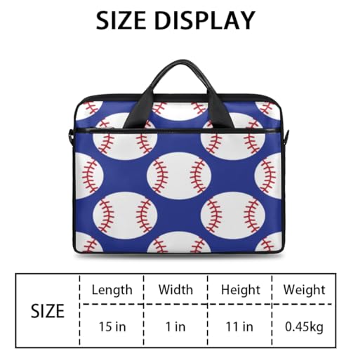 Seamless Baseball Laptop Computer Bag Waterproof Shoulder Messenger Bag 13-15 inch Durable Laptop Tote Bag with Shoulder Strap Handle Lightweight Crossbody Briefcase