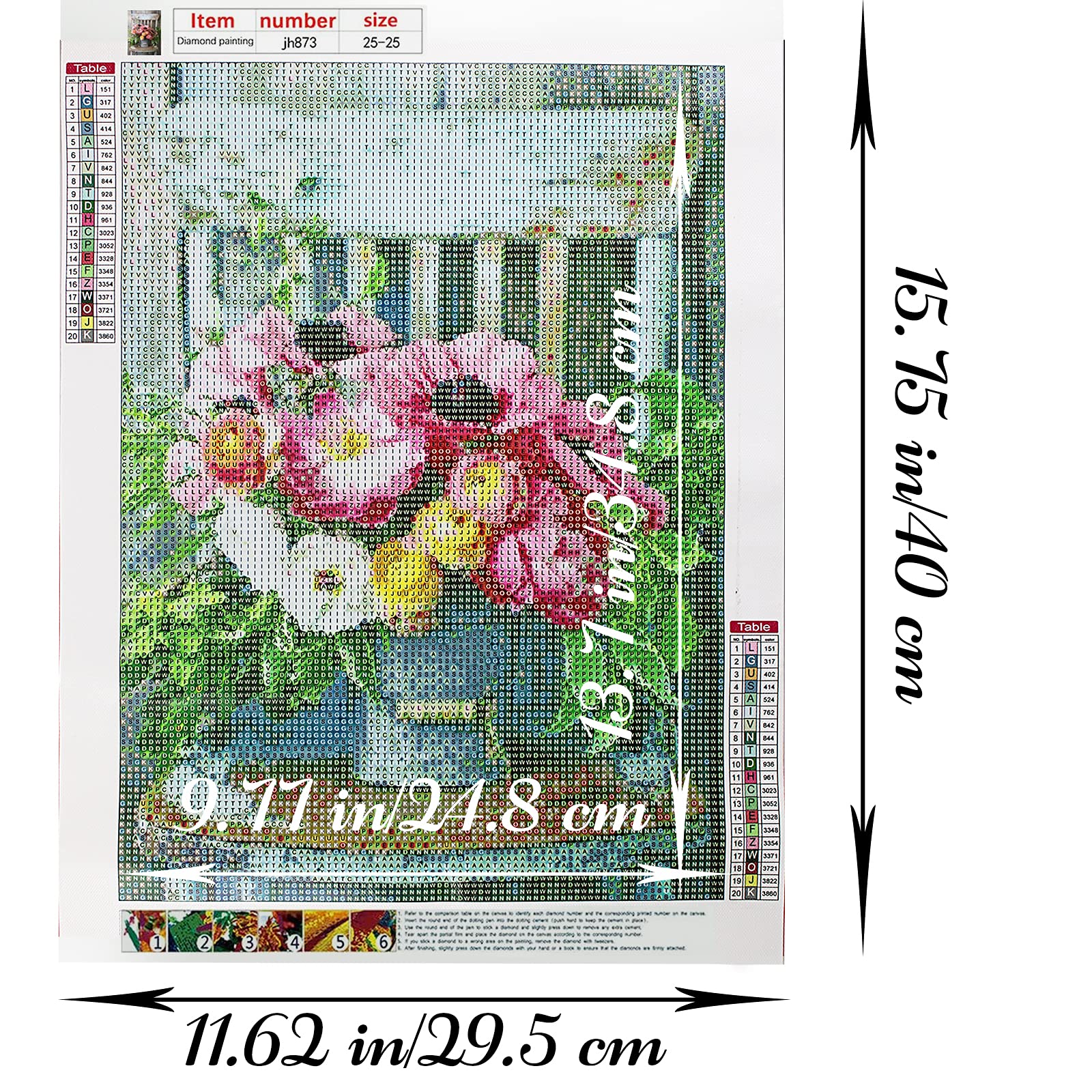 5D Diamond Painting Kits for Adults,Diamond Art with Full Tools Accessories,Exquisite Flowers Inlaid with Crystal and Diamond,Perfect for Home Wall Decor(12x16inch)