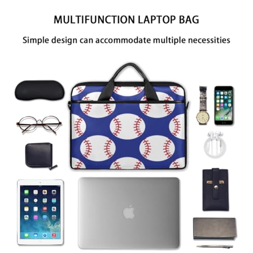 Seamless Baseball Laptop Computer Bag Waterproof Shoulder Messenger Bag 13-15 inch Durable Laptop Tote Bag with Shoulder Strap Handle Lightweight Crossbody Briefcase