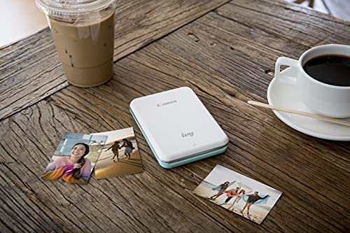 Canon IVY Mini Photo Printer for Smartphones (Mint Green) - Sticky-back prints, Pocket-size