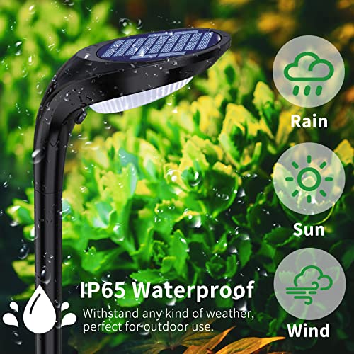 JSOT Solar Garden Lights, 150 Lumen Bright Solar Pathway Lights, Solar Lights Outdoor Waterproof Landscape Lighting for Outside Yard Backyard Path Driveway Walkway, Cool Light & Warm Light, 4 Pack