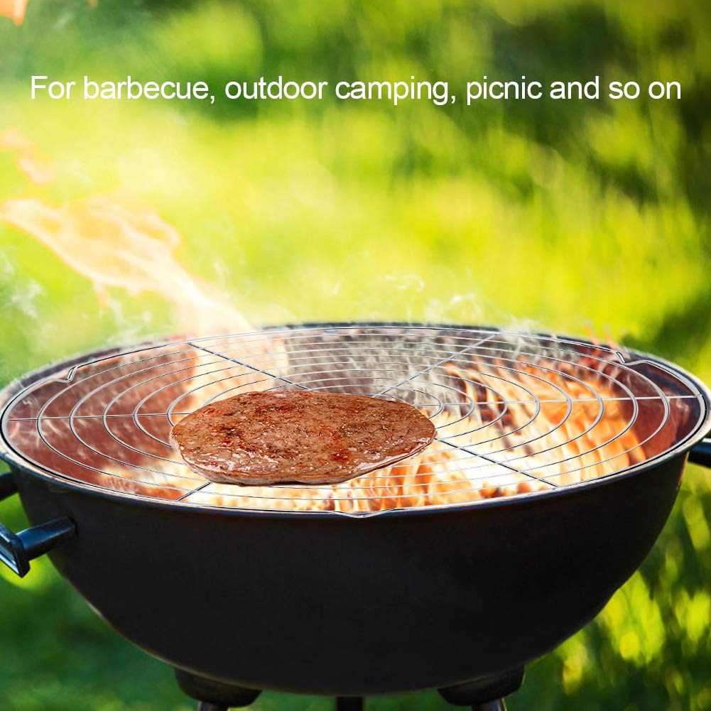 Srliya fire Pit Grate Round Grill grates 33×33×2 Round Shape BBQ Wire mesh Grill net Barbecue Grilled Grid Rack Outdoor Camping Picnic Tool