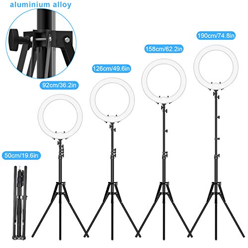 Ring Light with Stand and Phone Holder, IVISII 18 inch Ring Light,55W 5500K LED Ring Light for Live Stream/Makeup/YouTube Video, Dimmable LED Beauty Selfie Ring Light for TikTok Photography
