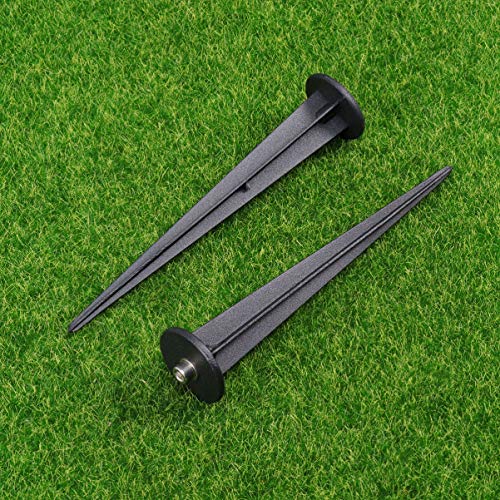 Uonlytech 4pcs Light Stake Universal Outdoor Spikes Lighting Outlet Light Lawn Stakes with M5 Screw Black for Yard Lawn Pathway Garden Patio Walkway Outdoor (Black)