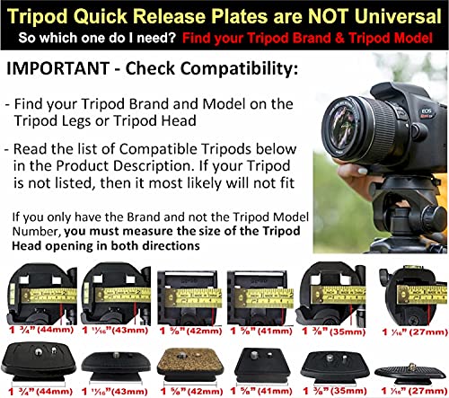 DaVoice 43mm Tripod Quick Release Plate Camera Mounting Adapter Parts Replacement for Torjim 60-Inch AX60, Endurax 66" ETR66, UBeesize 60β TR60, Zomei Q111, KingJoy, Victiv, Mactrem PT55 Tripod Mount