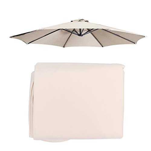 Patio Umbrella Replacement Canopy:Cabilock 9ft Market Table Umbrella Canopy Umbrella Top Hanging Umbrellas for Party Beach Camping Garden (Beige ã€Canopy Only)