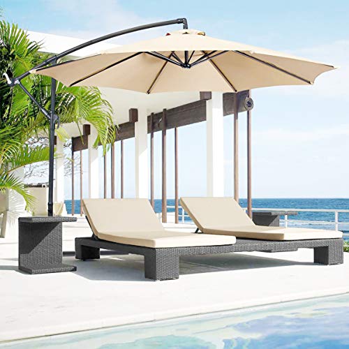 Patio Umbrella Replacement Canopy:Cabilock 9ft Market Table Umbrella Canopy Umbrella Top Hanging Umbrellas for Party Beach Camping Garden (Beige ã€Canopy Only)