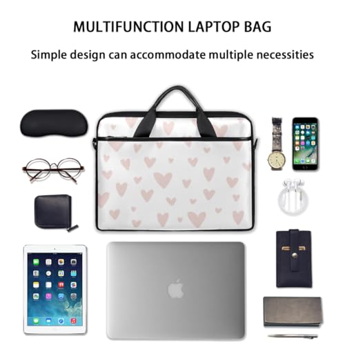 Hearts Love Laptop Computer Bag Waterproof Shoulder Messenger Bag 13-15 inch Durable Laptop Tote Bag with Shoulder Strap Handle Lightweight Crossbody Briefcase