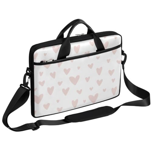 Hearts Love Laptop Computer Bag Waterproof Shoulder Messenger Bag 13-15 inch Durable Laptop Tote Bag with Shoulder Strap Handle Lightweight Crossbody Briefcase