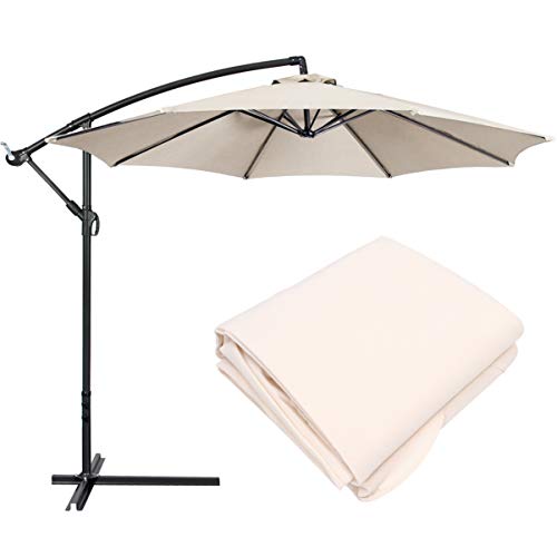 Patio Umbrella Replacement Canopy:Cabilock 9ft Market Table Umbrella Canopy Umbrella Top Hanging Umbrellas for Party Beach Camping Garden (Beige ã€Canopy Only)
