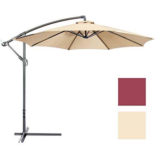 Patio Umbrella Replacement Canopy:Cabilock 9ft Market Table Umbrella Canopy Umbrella Top Hanging Umbrellas for Party Beach Camping Garden (Beige ã€Canopy Only)