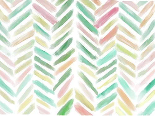 Colorful Watercolor Painting Boho Chevron Zigzag Ikat Patterns Backdrop Pastel Background Baby Party Banner Kid Photo Portrait