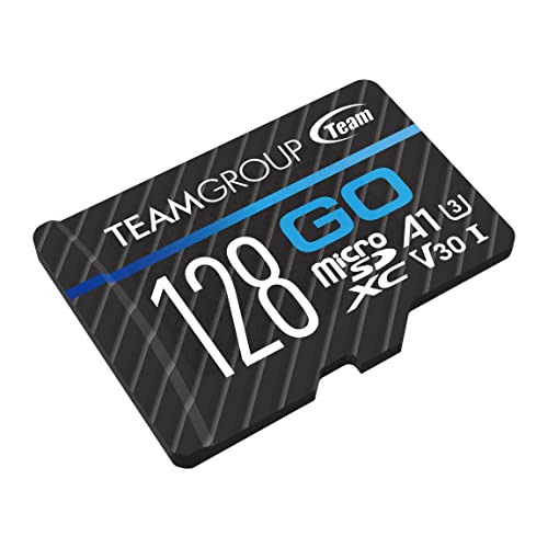TEAMGROUP GO Card 128GB x 3 PACK Micro SDXC UHS-I U3 V30 4K for GoPro & Drone & Action Cameras High Speed Flash Memory Card with Adapter for Outdoor Sports, 4K Shooting, Nintendo-Switch TGUSDX128GU362