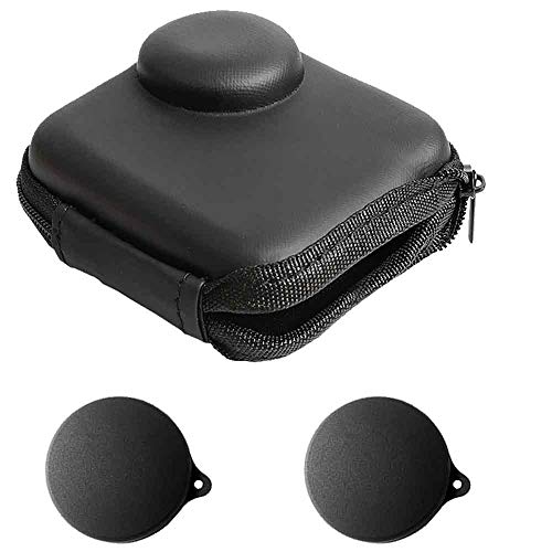 ULBTER Mini Storage Bag Case for GoPro MAX Waterproof 360 Camera + Rubber Lens Cap Cover, Carrying Portable Boxes Accessory for Go pro Max [2+1 Pack]