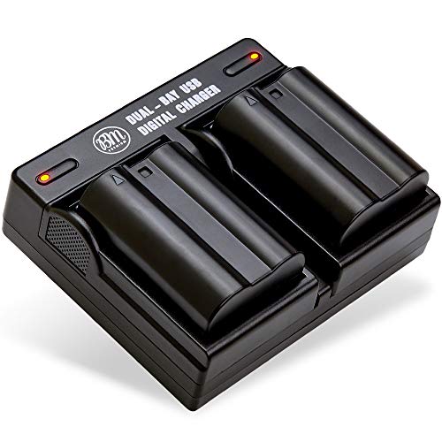 BM Premium 2 Pack of EN-EL15C High Capacity Batteries and Dual Bay Battery Charger for Nikon Z5, Z6, Z6 II, Z7, Z7II D780, D850, D7500, D500, D600, D610, D750, D800, D800E, D810, D7100, D7200 Cameras