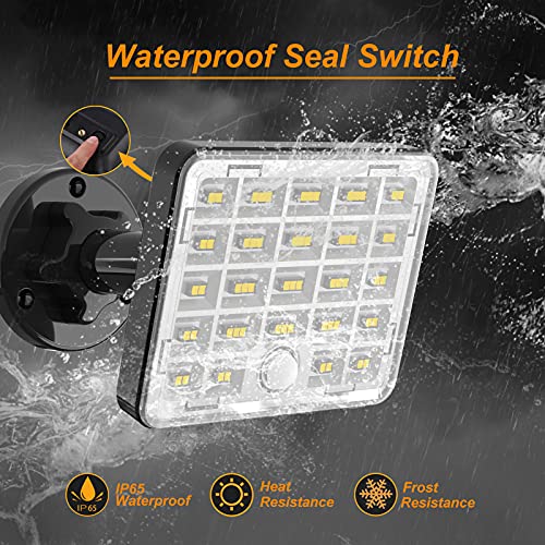 Solar Motion Outdoor Lights,Led Lights Dusk to Dawn,Solar Panels with Focusing Optical Lens Sensor Solar Security Lights, IP65 Waterproof 360 Degree Wall Lights for Garden,Patio,Deck,Indoor Lighting