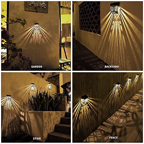 EHO Solar Deck Lights, Solar Fence Lights Outdoor Waterproof LED Garden Decorative Lighting for Post, Patio, Front Door, Step, Stair, Pool and Yard, Warm White, 4 Pack