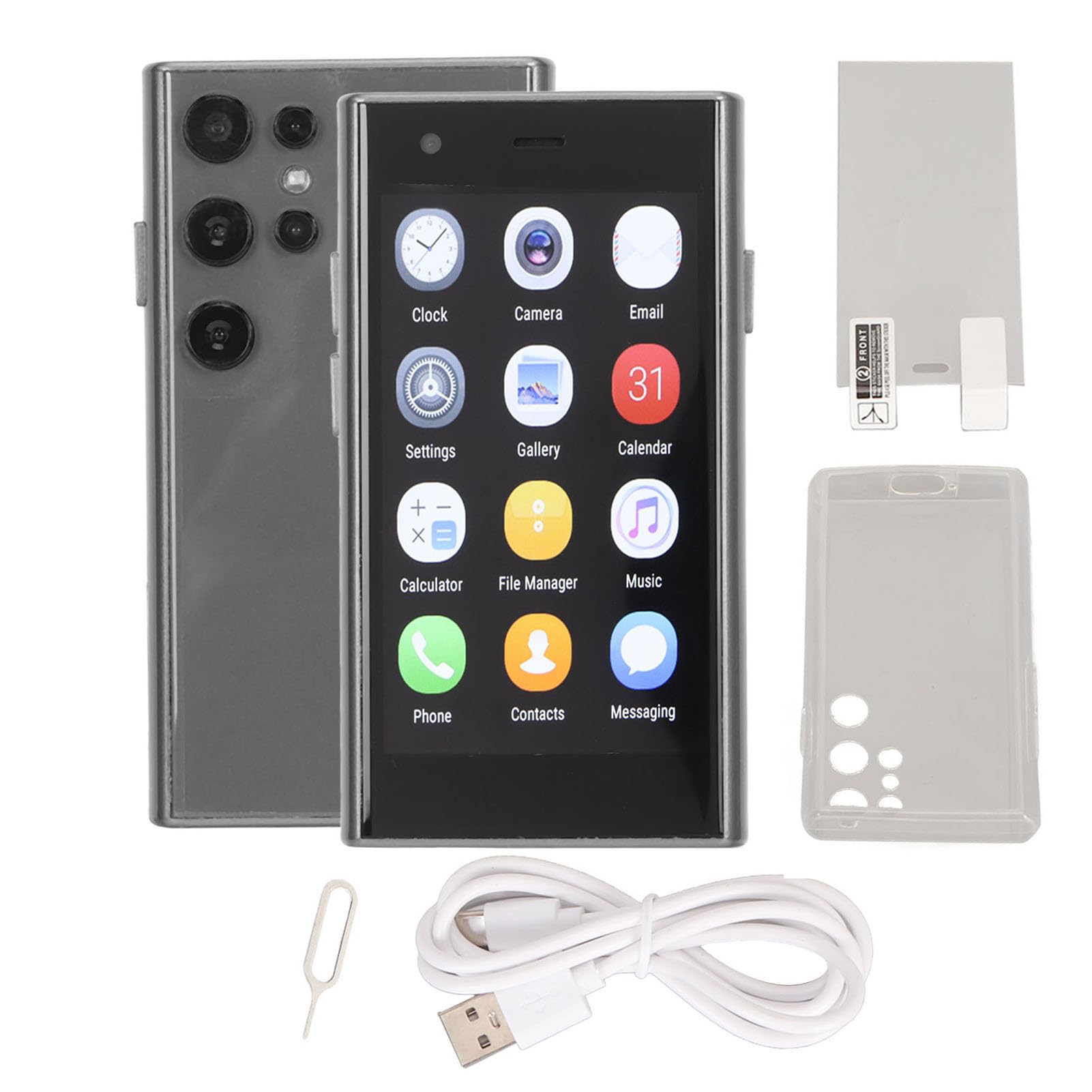 ciciglow S23 Pro Mini Smartphone, Compact and Portable, 2GB 16GB ROM, Dual Cameras, 3G Pocket Cell Phone for8.1 (Black)