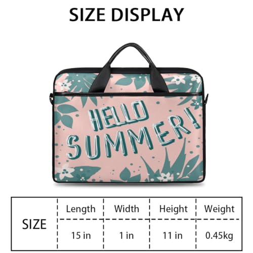 Summer Palm Tree Laptop Computer Bag Waterproof Shoulder Messenger Bag 13-15 inch Durable Laptop Tote Bag with Shoulder Strap Handle Lightweight Crossbody Briefcase