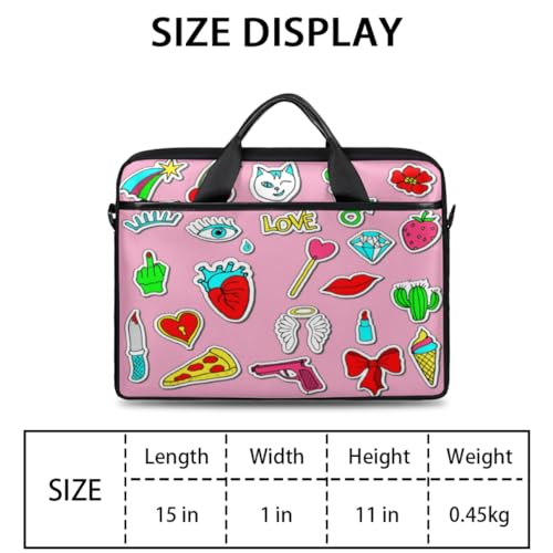 Strawberry Cat Laptop Computer Bag Waterproof Shoulder Messenger Bag 13-15 inch Durable Laptop Tote Bag with Shoulder Strap Handle Lightweight Crossbody Briefcase