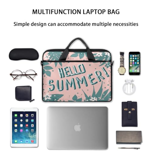 Summer Palm Tree Laptop Computer Bag Waterproof Shoulder Messenger Bag 13-15 inch Durable Laptop Tote Bag with Shoulder Strap Handle Lightweight Crossbody Briefcase
