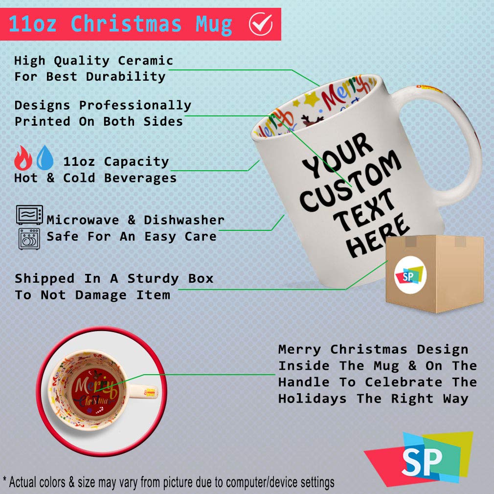 CUSTOM Christmas Coffee Mug Personalized Text & Name Coffee Lover Christmas Gift For Her Hot Chocolate Holiday Gifts Accessories Stocking Stuffer Mugs Winter Decorations Tea Cup