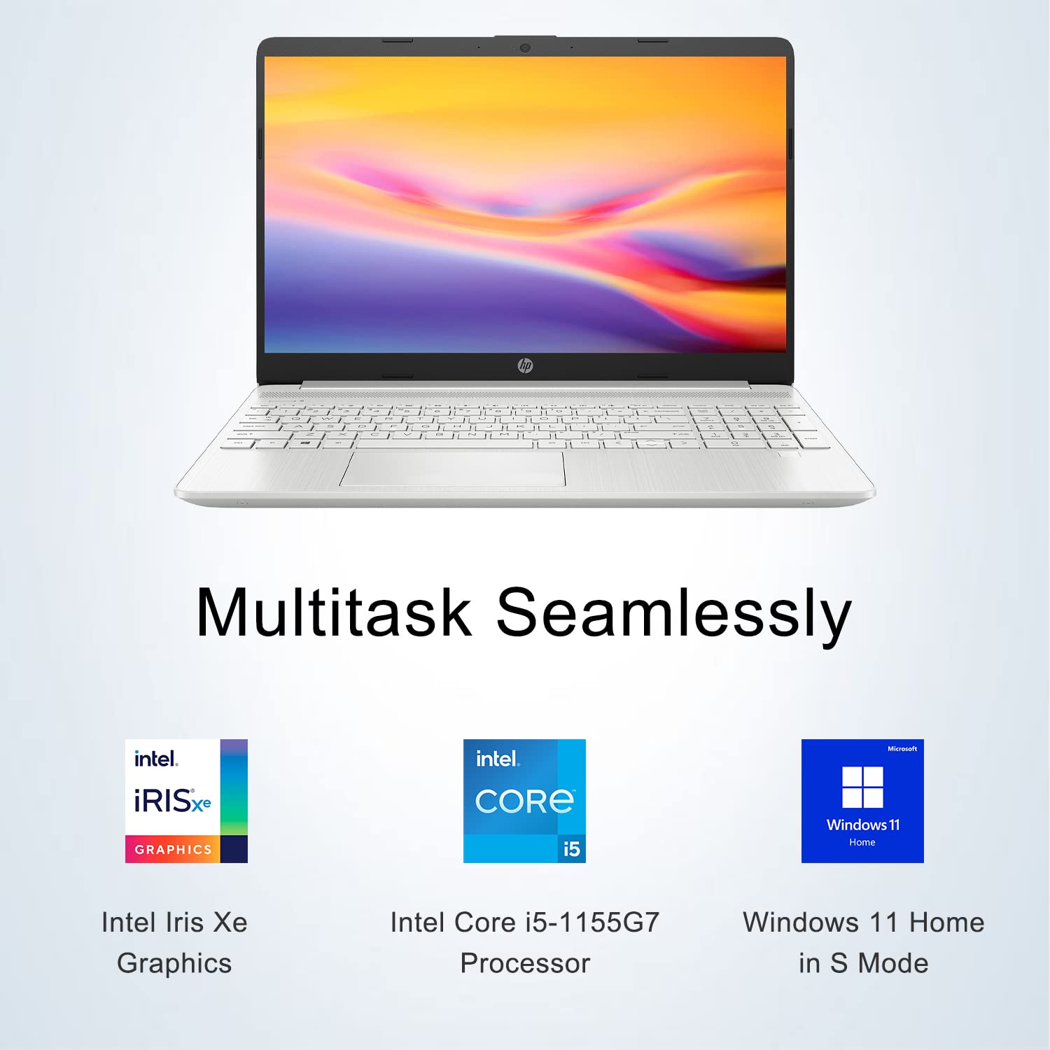 HP 15.6" Laptop with Touchscreen, Intel Core i5-1155G7 Processor, Intel Iris Xe Graphics, 15.6" HD Touchscreen Display, HDMI, Wi-Fi and Bluetooth, Windows 11 Home in S Mode(16GB RAM | 1TB SSD)