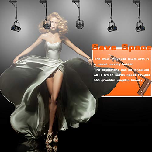 Wall Mounting Triangle Boom Arm for Ring Light, Support 180° Flexible Rotation, 28-51in Adjustable Length, Save Space, for Monolight, Softbox, Umbrella and Reflector
