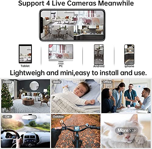 Mini 1080P Smart Wireless WiFi Camera Home Security Surveillance Cam Car Nanny Cam, Portable Baby/Dog /Pet Camera for Indoor Outdoor Black
