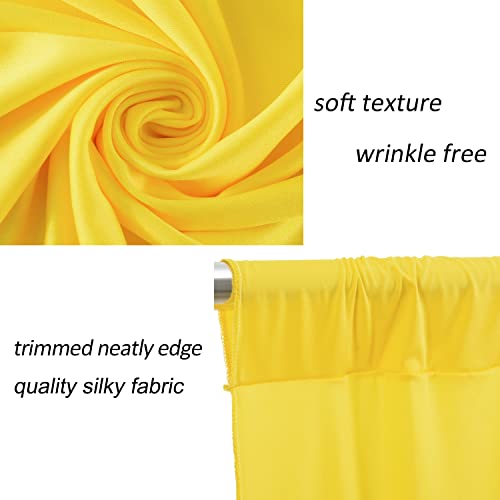 10x10 Yellow Backdrop Curtain for Parties Wrinkle Free Lemon Yellow Photo Curtains Backdrop Drapes Fabric Decoration for Birthday Party Wedding Baby Shower 5ft x 10ft,2 Panels