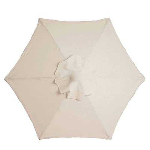 3M / 9.8 Ft Replacement Parasol Canopy, Universal Umbrella Replacement Cloth, Garden Parasol Sunshade Cover With 6 Arms ,for Garden Patio Yard Beach Pool Market Table ( Color : Off-white , Size : 3m/9