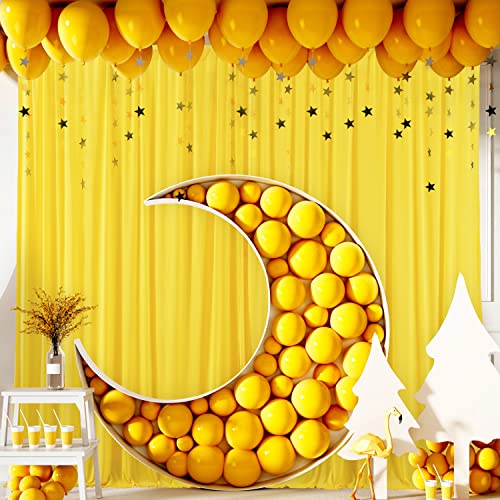10x10 Yellow Backdrop Curtain for Parties Wrinkle Free Lemon Yellow Photo Curtains Backdrop Drapes Fabric Decoration for Birthday Party Wedding Baby Shower 5ft x 10ft,2 Panels