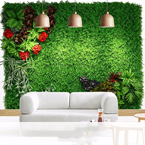 tonchean Grass Wall Panel 12PCS Artificial Hedge Panels 24 x 16inch Faux Greenery Wall Backdrop Topiary Fence Screen for Indoor Outdoor Decor Garden Fence Backdrop