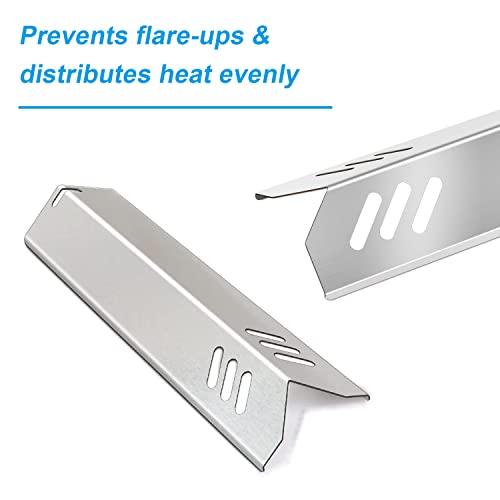 Plowo Stainless Steel Heat Plate Shield Gas Replacement for Dyna-Glo DGF510SBP, Backyard BY13-101-001-13, Uniflame GBC1059WB, BHG Grill Models, 4-Pack BBQ Burner Covers Flame Tamer, 15β x 3 13/16β