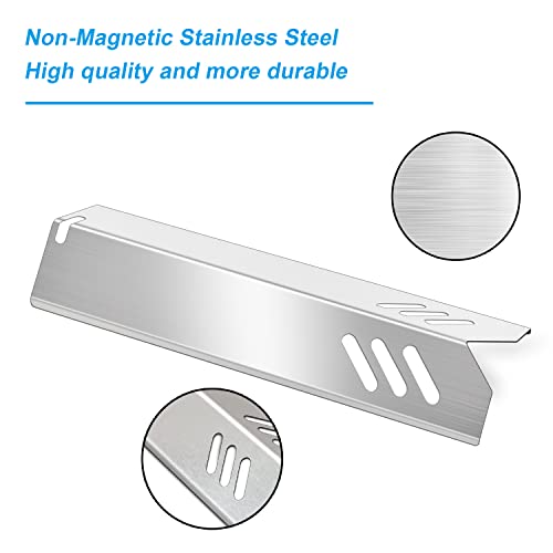 Plowo Stainless Steel Heat Plate Shield Gas Replacement for Dyna-Glo DGF510SBP, Backyard BY13-101-001-13, Uniflame GBC1059WB, BHG Grill Models, 4-Pack BBQ Burner Covers Flame Tamer, 15β x 3 13/16β