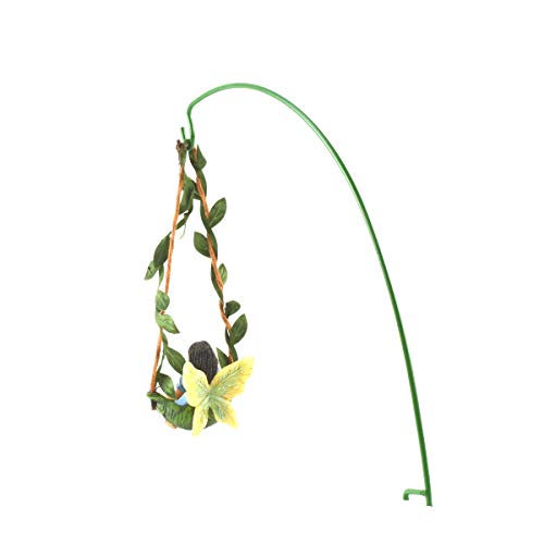 TG,LLC Treasure Gurus Ivy Vine Tree Swing Dark Hair Fairy Girl Mini Figurine Garden Decor Dollhouse Supply