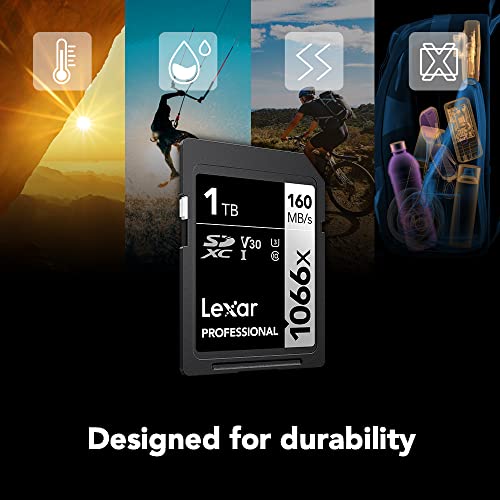 Lexar Professional 1066x 128GB SDXC UHS-I Memory Card SILVER Series, C10, U3, V30, Full-HD & 4K Video, Up To 160MB/s Read, for DSLR and Mirrorless Cameras (LSD1066128G-BNNNU)