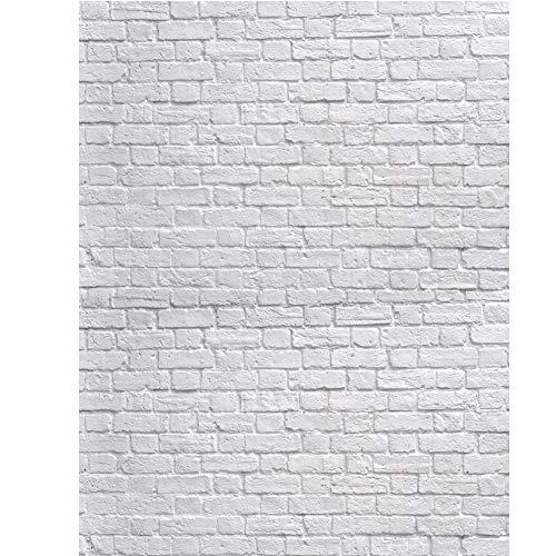 SJOLOON White Brick Wall Backdrop White Brick Photo Backdrop Thin Vinyl Photography Backdrop Background Studio Prop 10931(5x7FT)